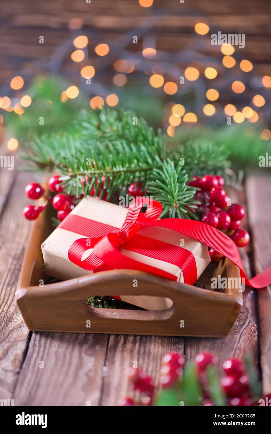 presents and christmas decoration Stock Photo - Alamy