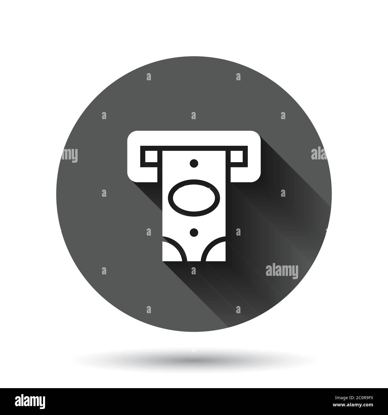 Money ATM icon in flat style. Exchange cash vector illustration on ...