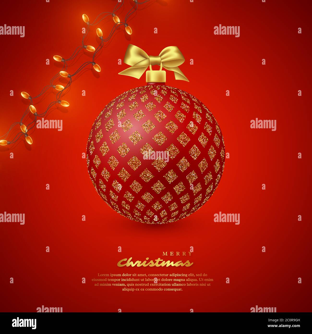 Merry christmas garland red Stock Vector Images - Alamy