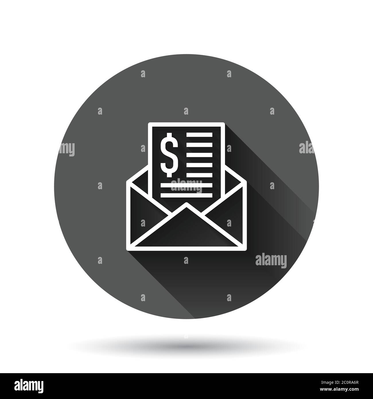 Envelope with money icon in flat style. E-mail cash vector illustration ...