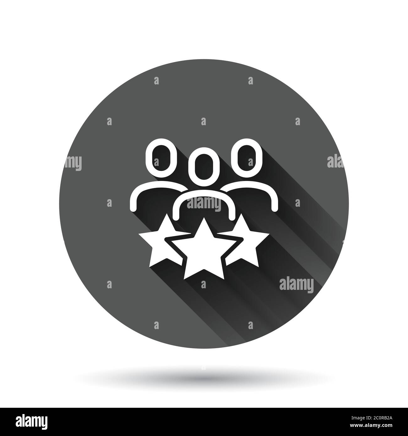 People with stars icon in flat style. Businessman rating vector ...