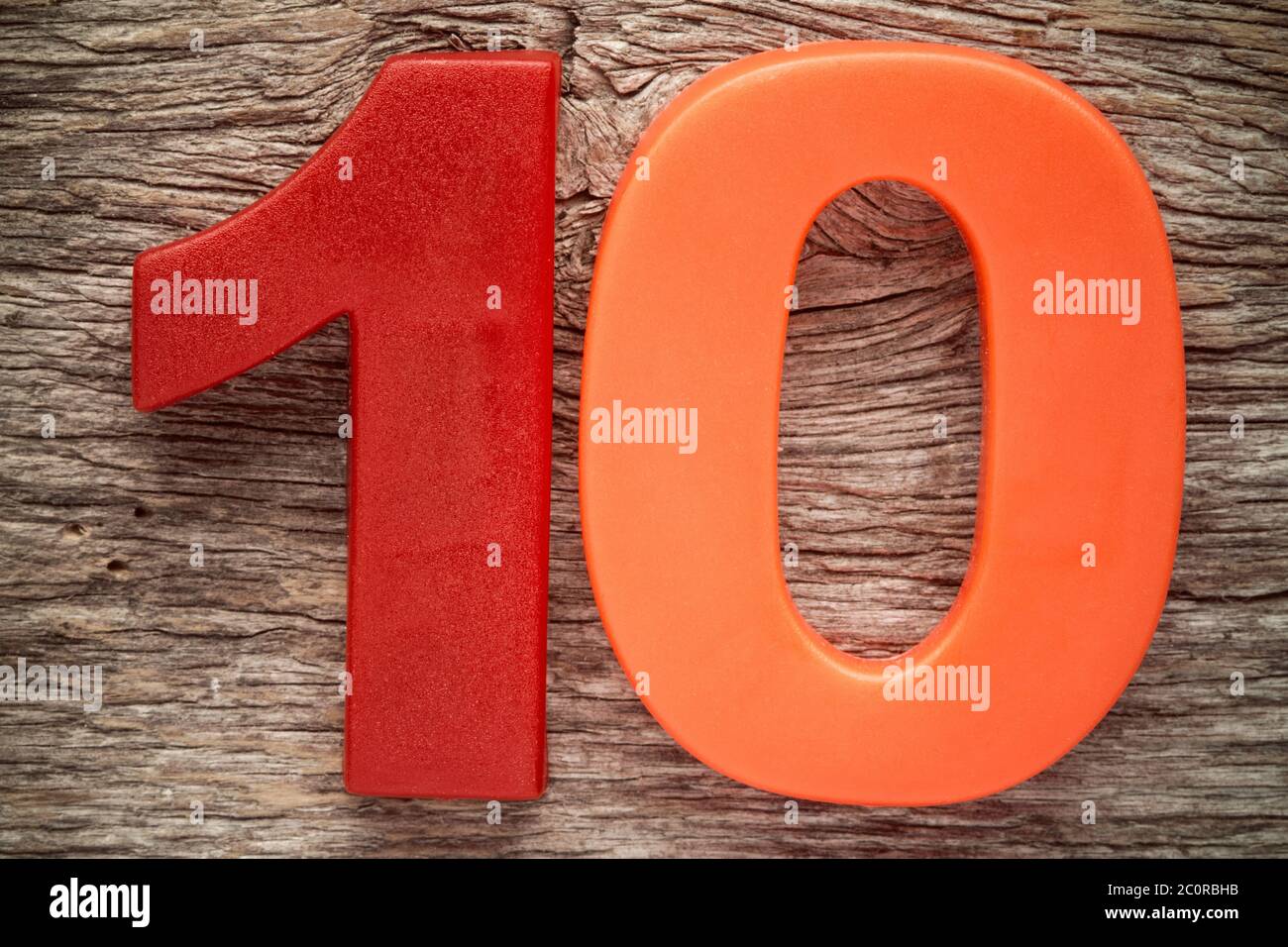 Plastic number ten Stock Photo - Alamy