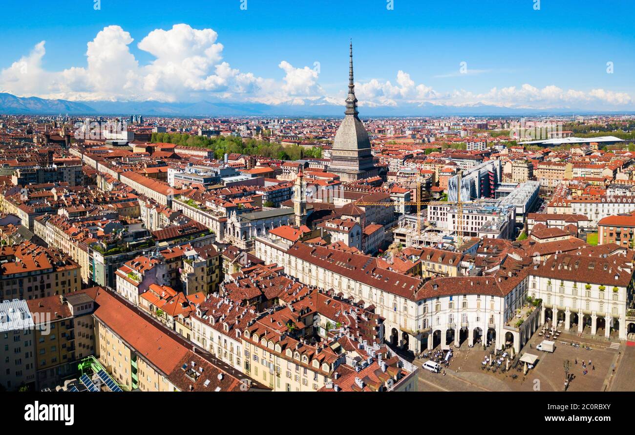 Turin torino aerial skyline panorama hi-res stock photography and ...