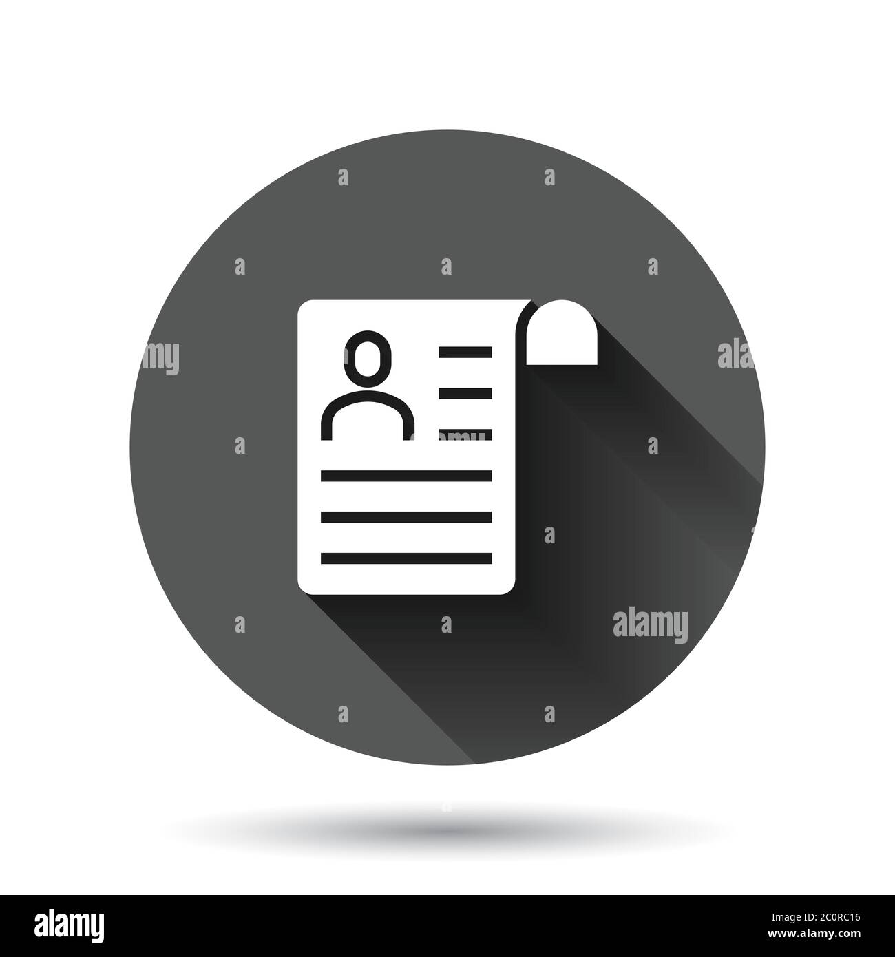 Resume icon in flat style. Contract document vector illustration on ...