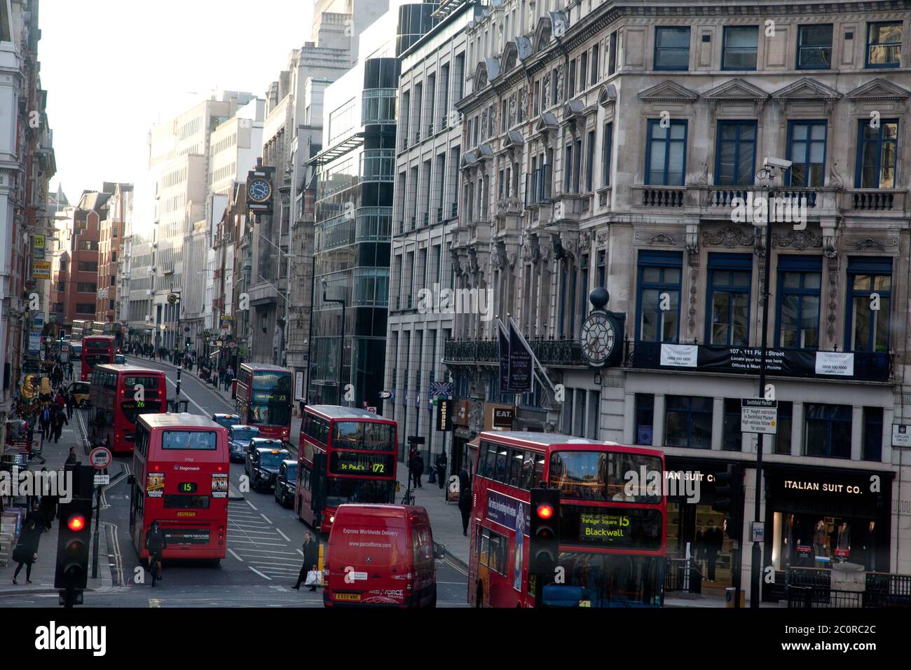 London buses in the City of London England Stock Photo - Alamy