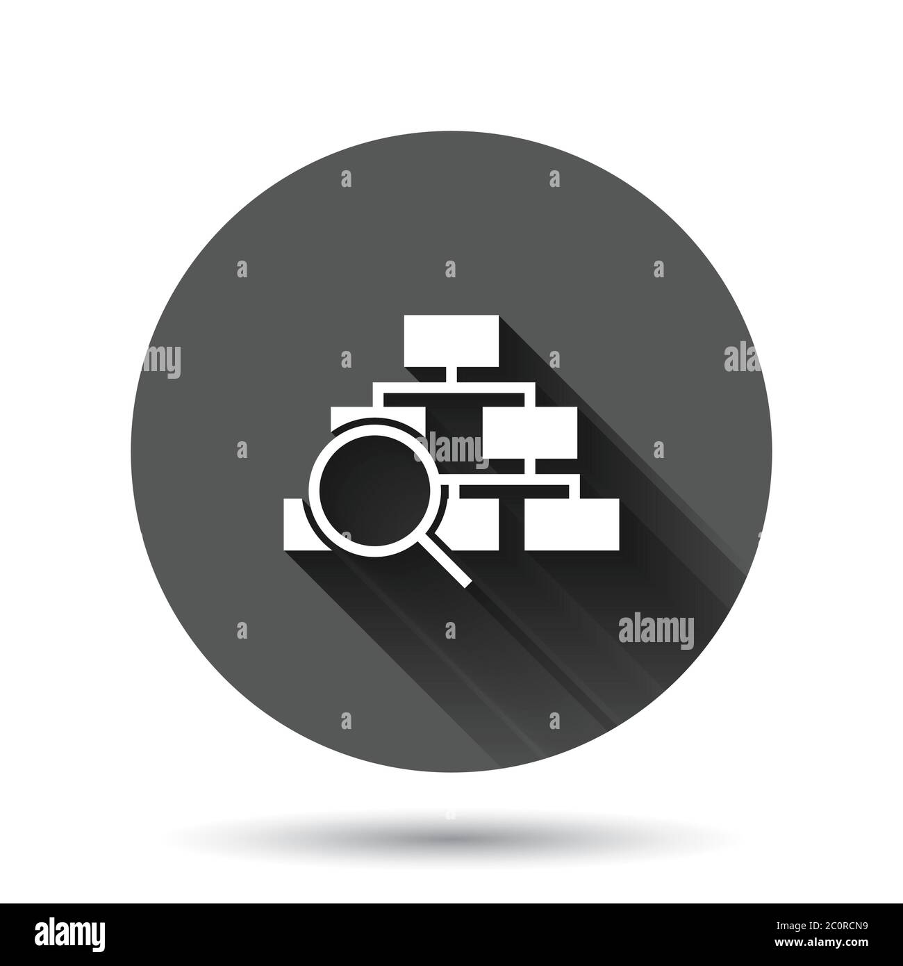 Hierarchy diagram icon in flat style. Structure search vector ...