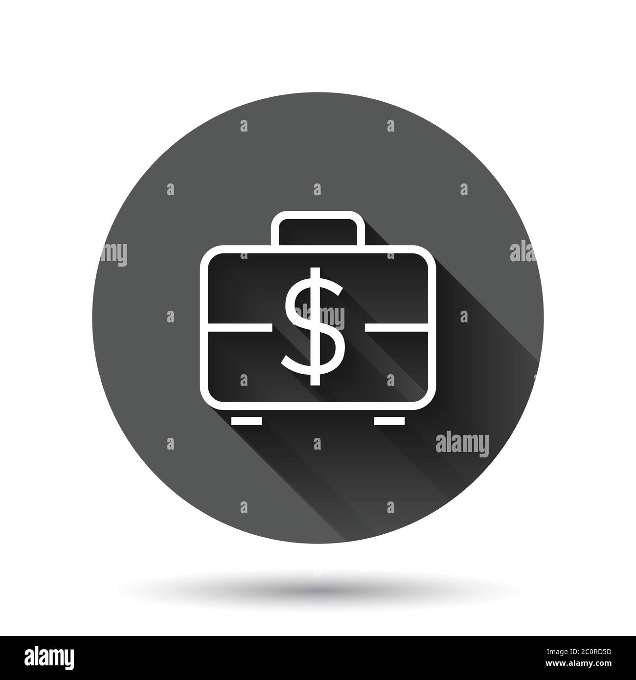 Money briefcase icon in flat style. Cash box vector illustration on ...