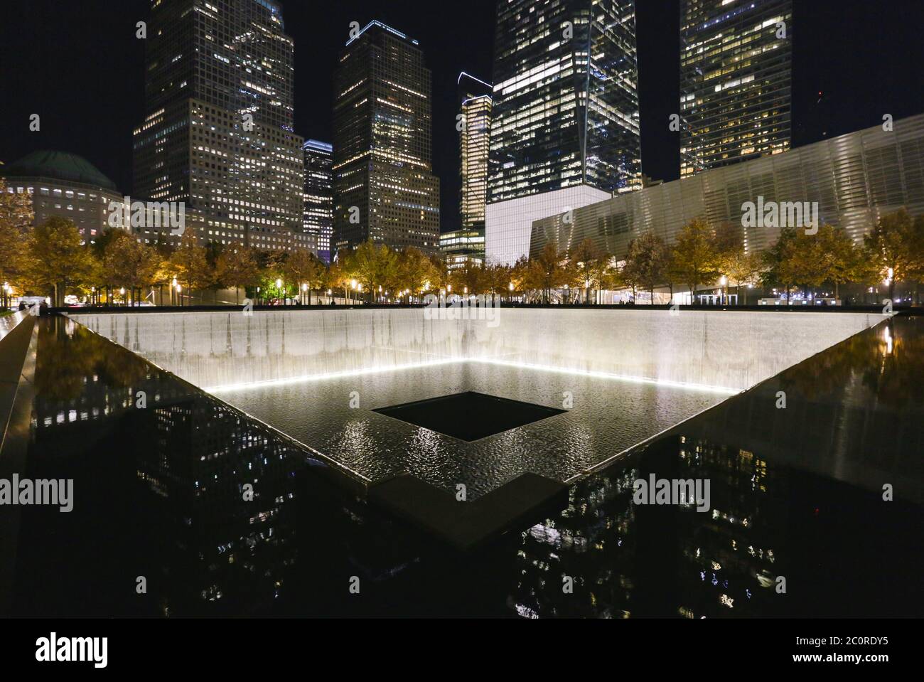 911 Memorial At Night