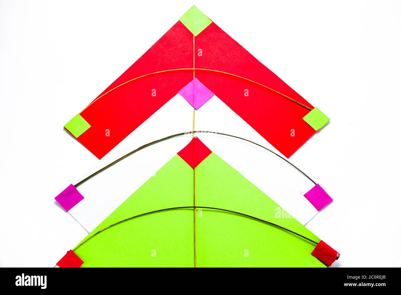 Handmade kites isolated on white background Stock Photo - Alamy