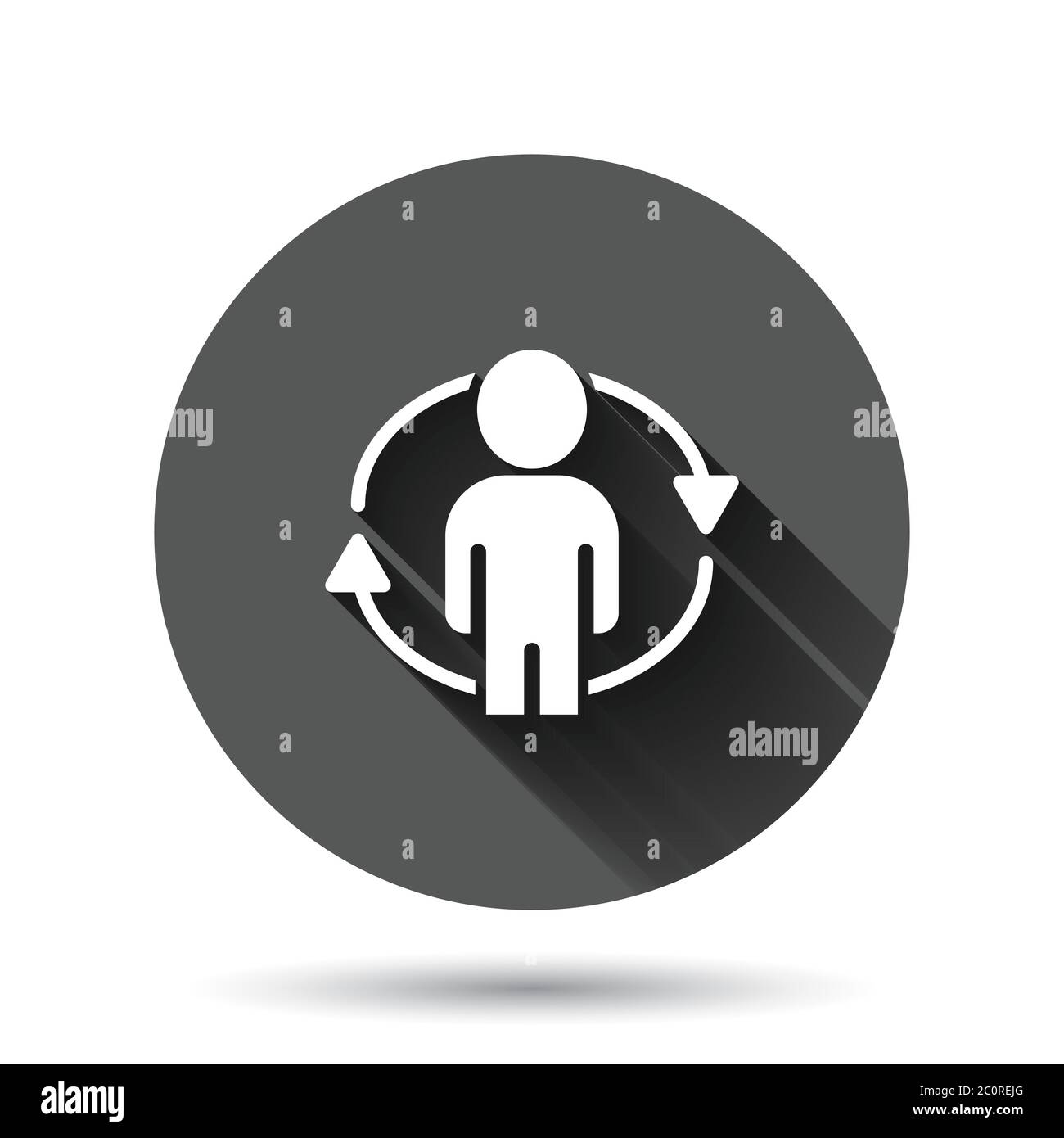 People referral icon in flat style. Business communication vector ...