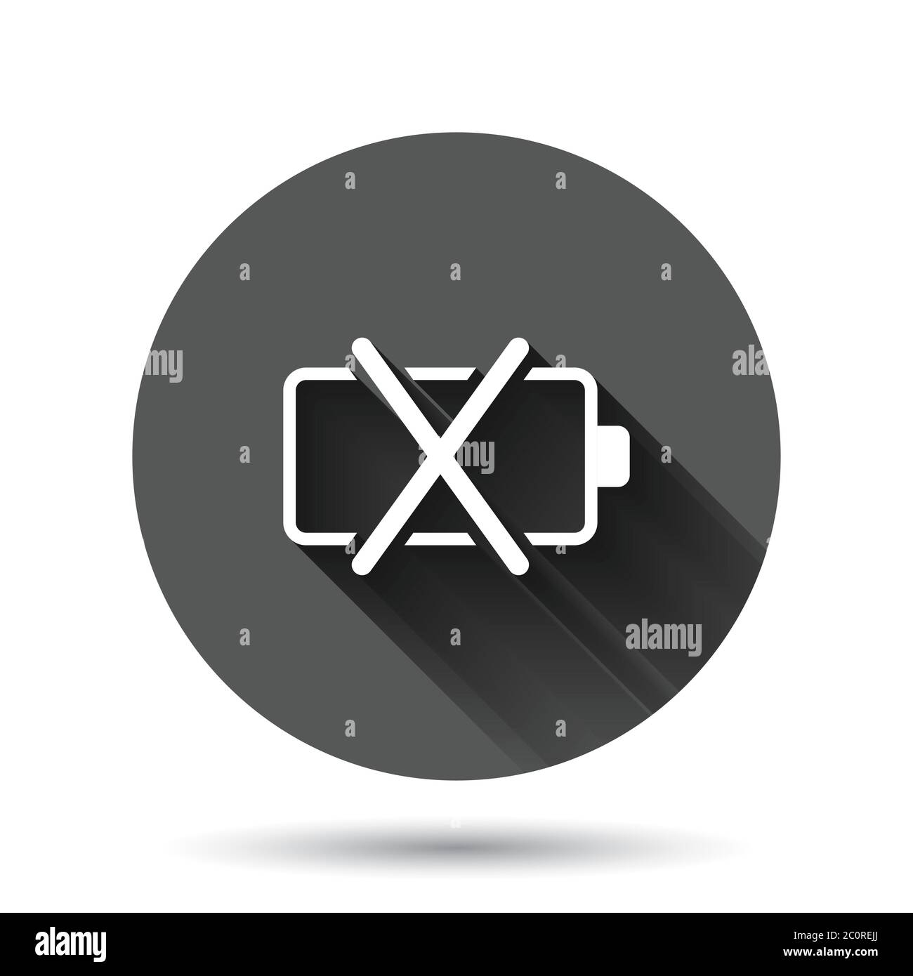 Battery charge icon in flat style. Power level vector illustration on ...