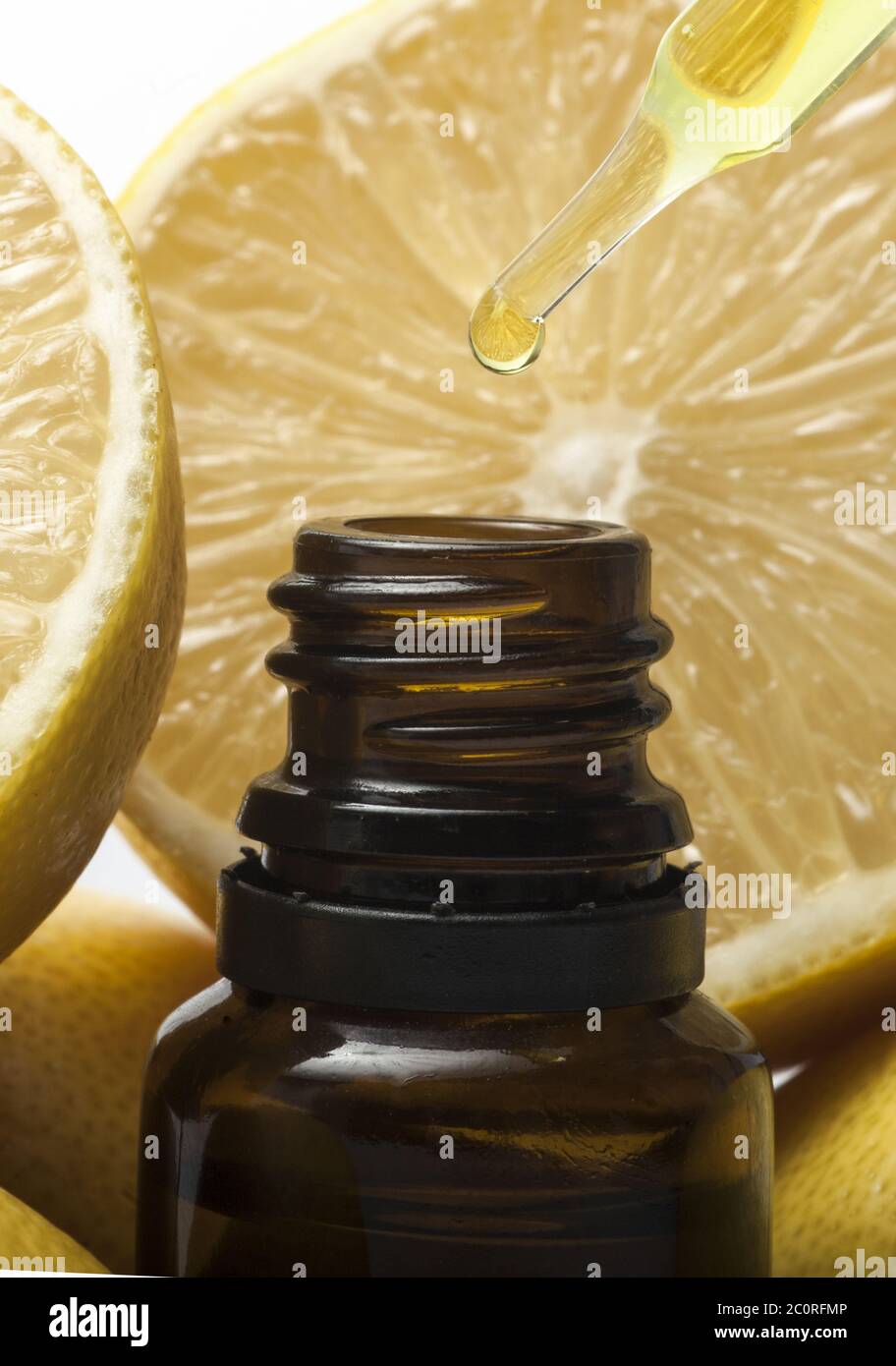 Lemon essential oil Stock Photo - Alamy