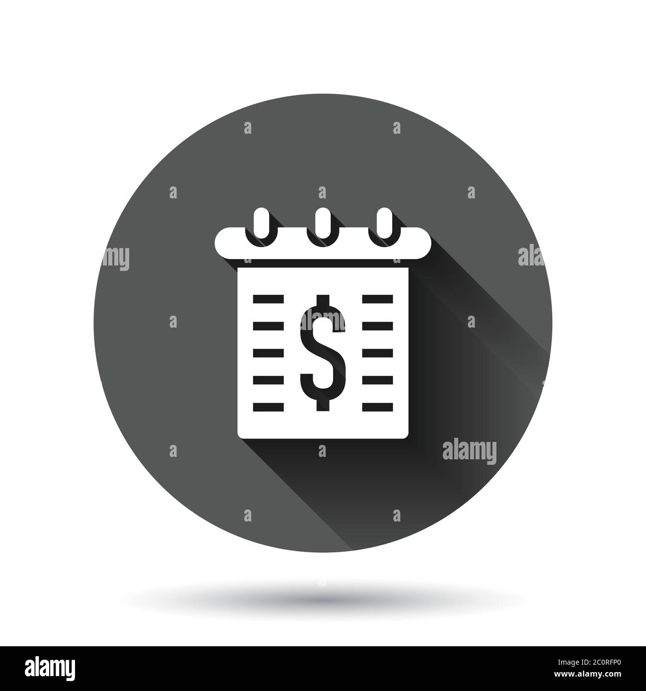 Calendar with money icon in flat style. Payment schedule vector ...