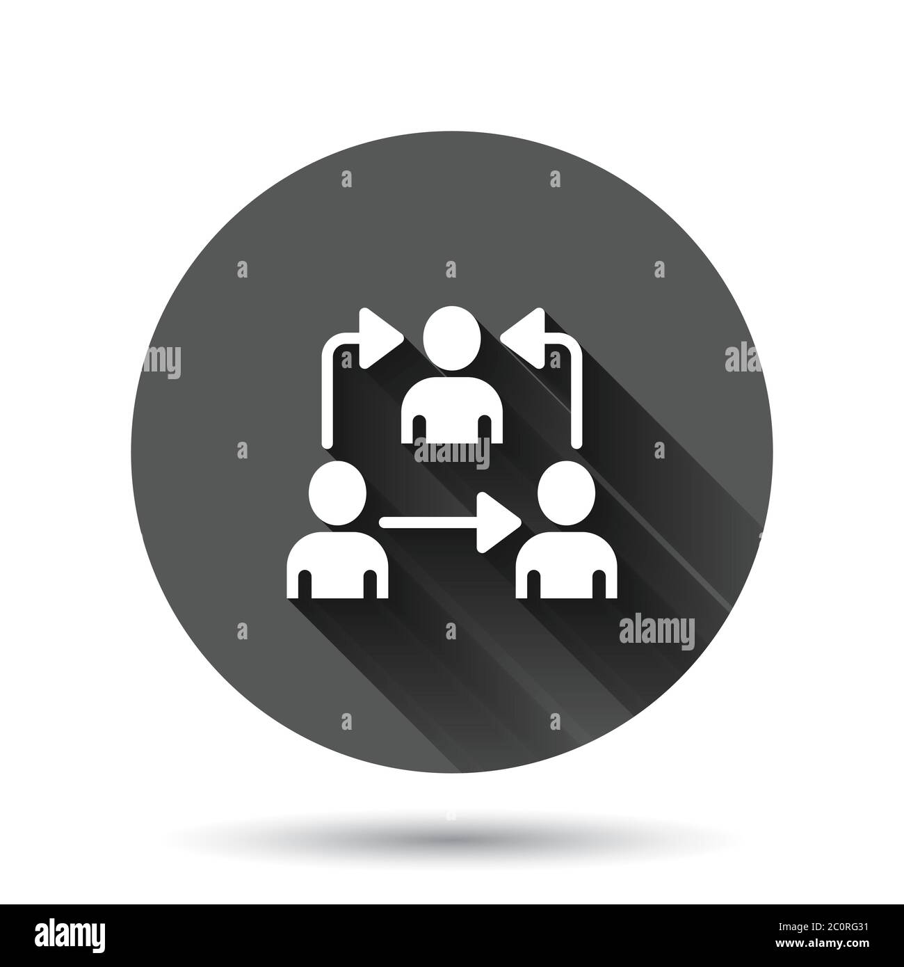 People referral icon in flat style. Business communication vector ...