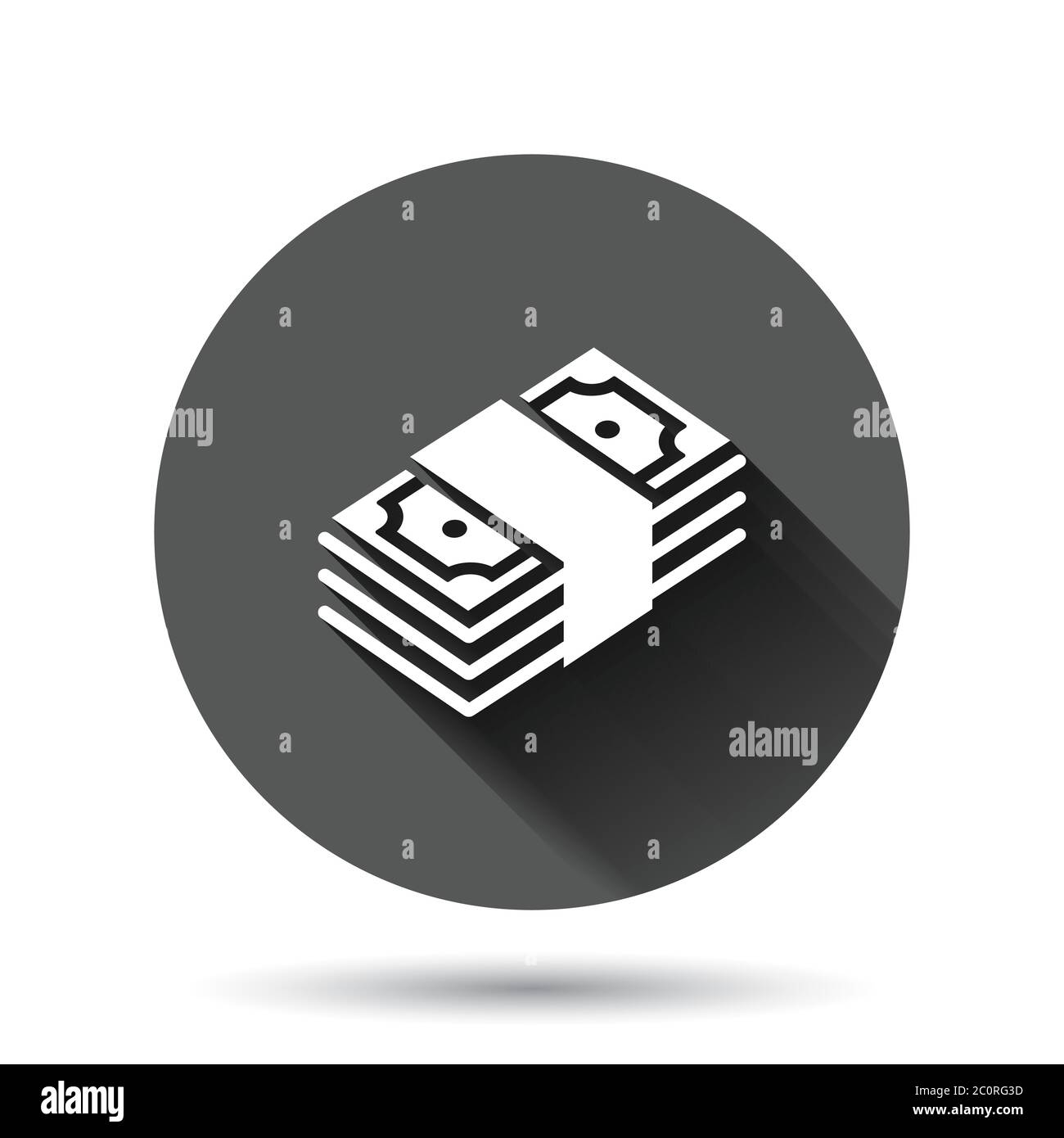 Money stack icon in flat style. Exchange cash vector illustration on ...
