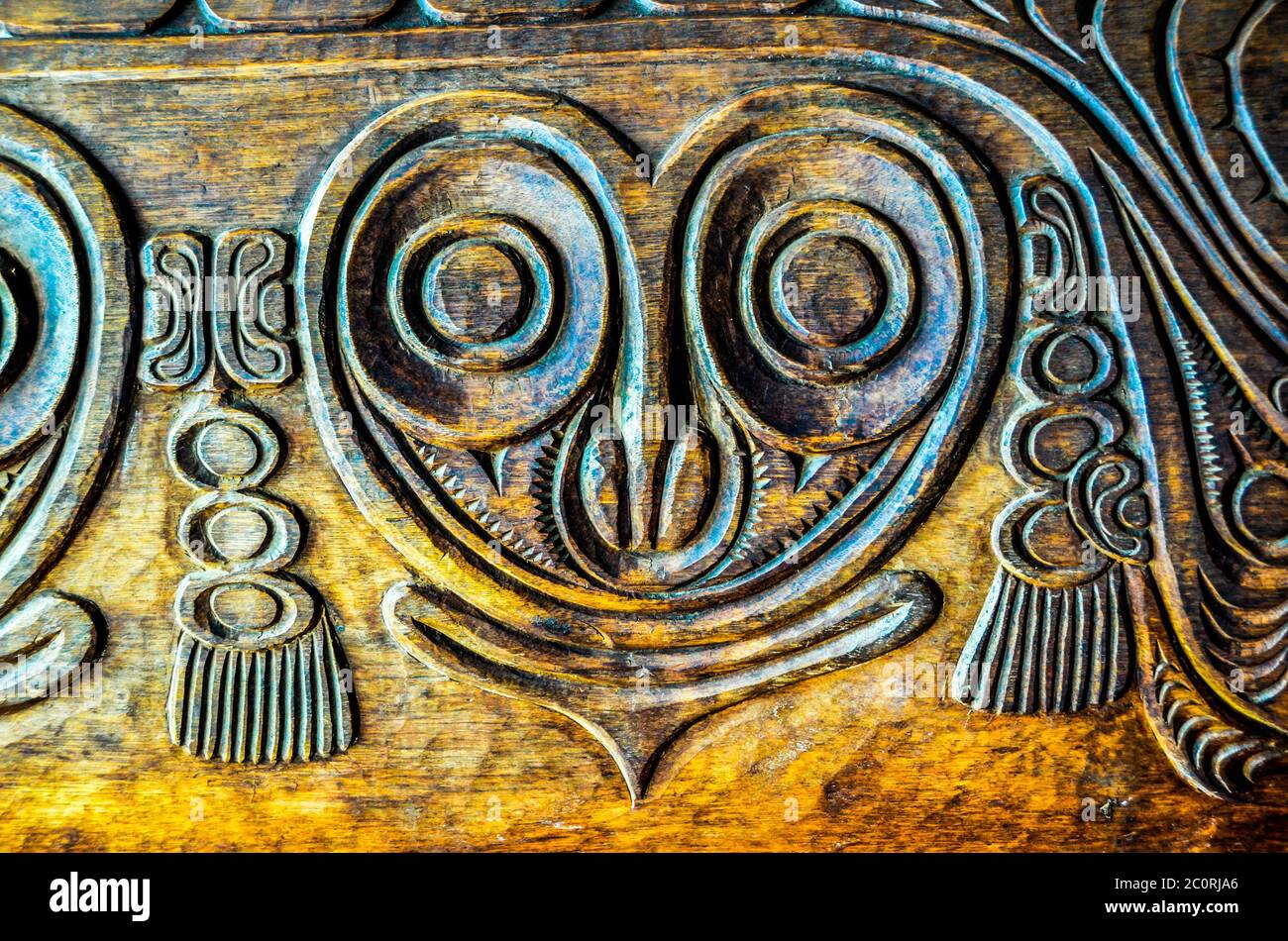 Antique Carved Wood Bas Relief Stock Photo - Alamy