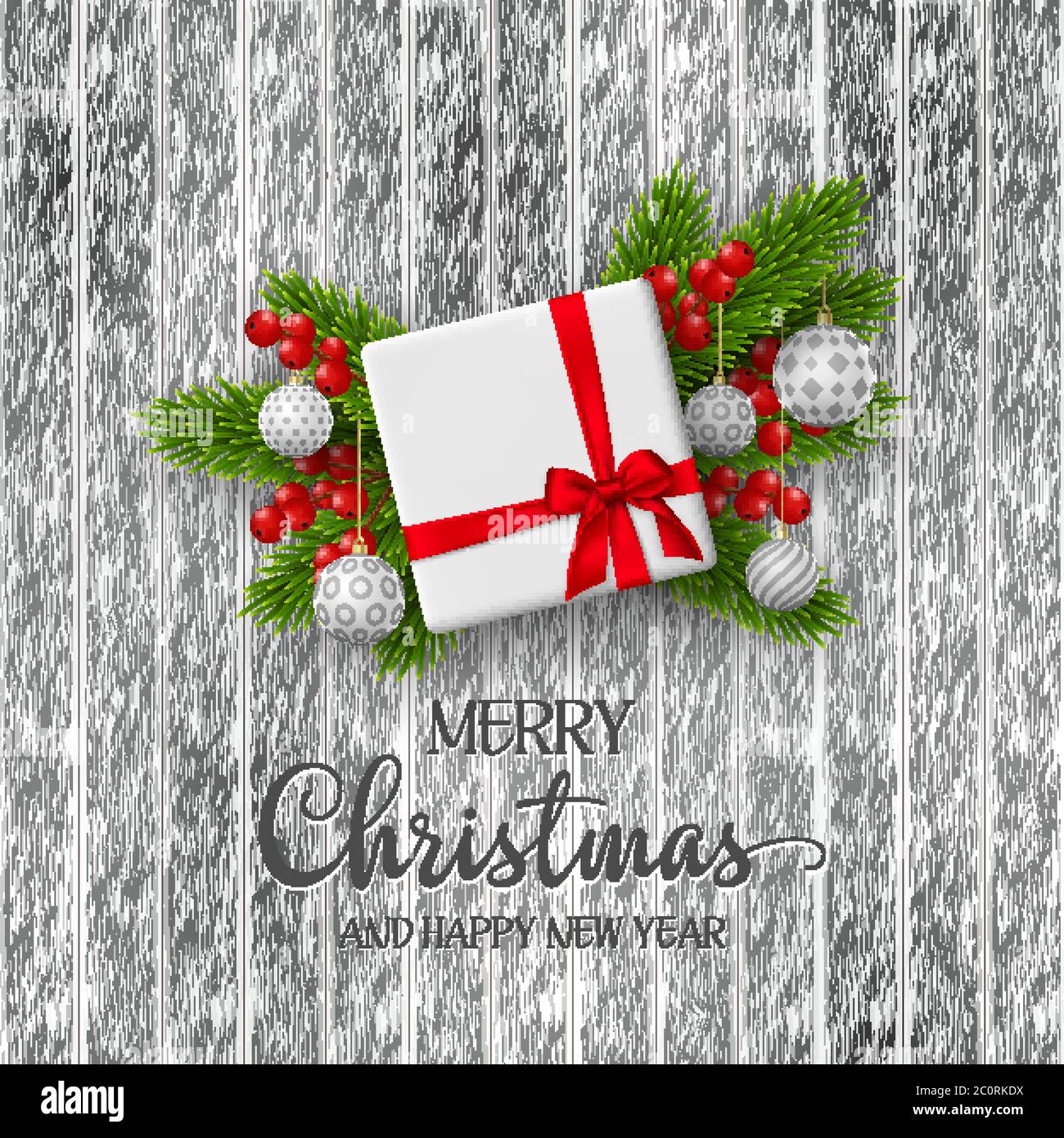 Gift christmas decor fir Stock Vector Images - Alamy