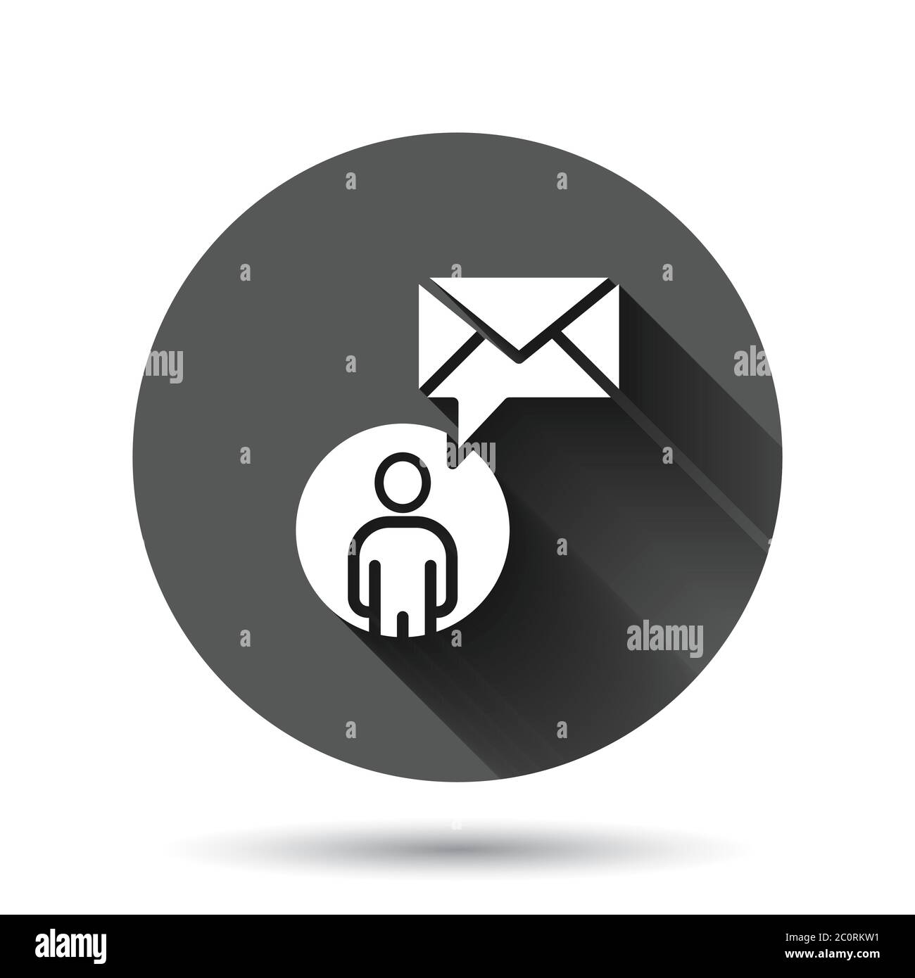 People with envelope icon in flat style. Email receive vector ...