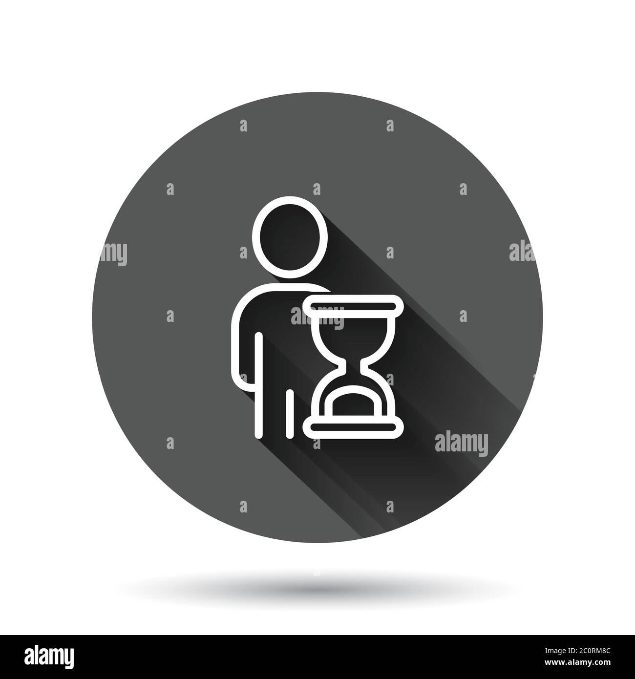 People and clock icon in flat style. User time vector illustration on ...