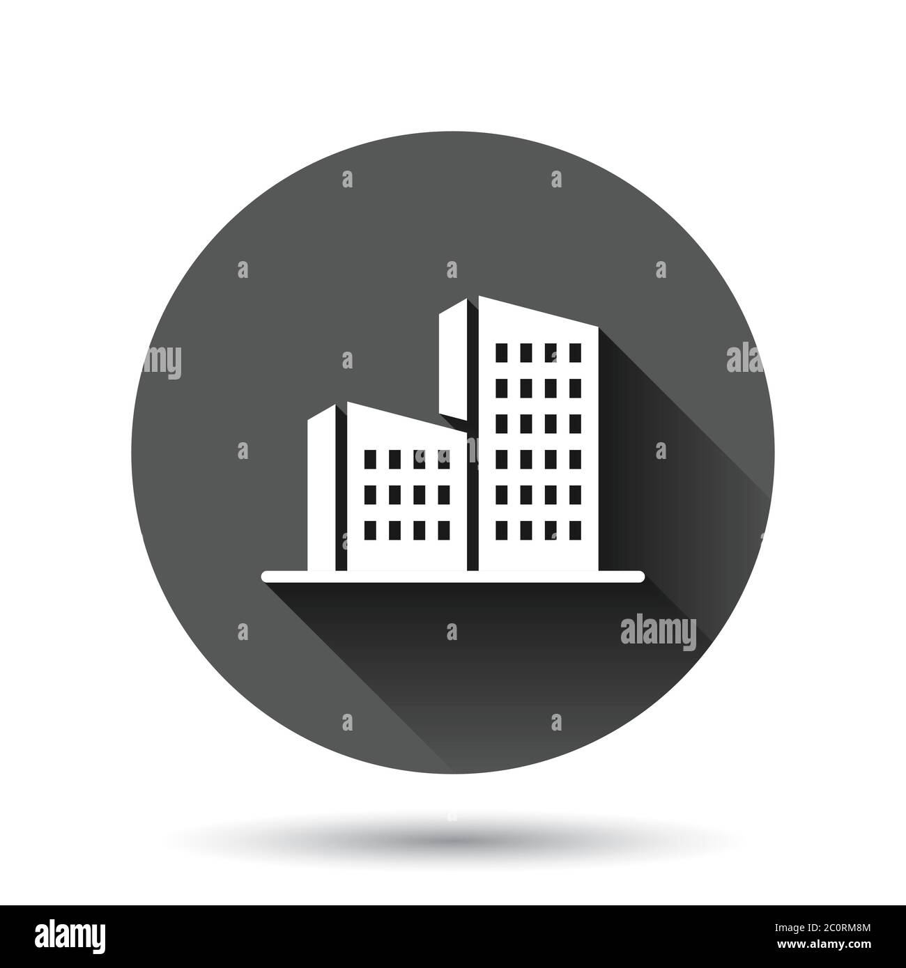 Building icon in flat style. Town skyscraper apartment vector ...
