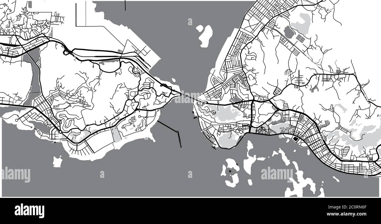 Urban vector city map of Ha Long, Vietnam Stock Vector Image & Art - Alamy