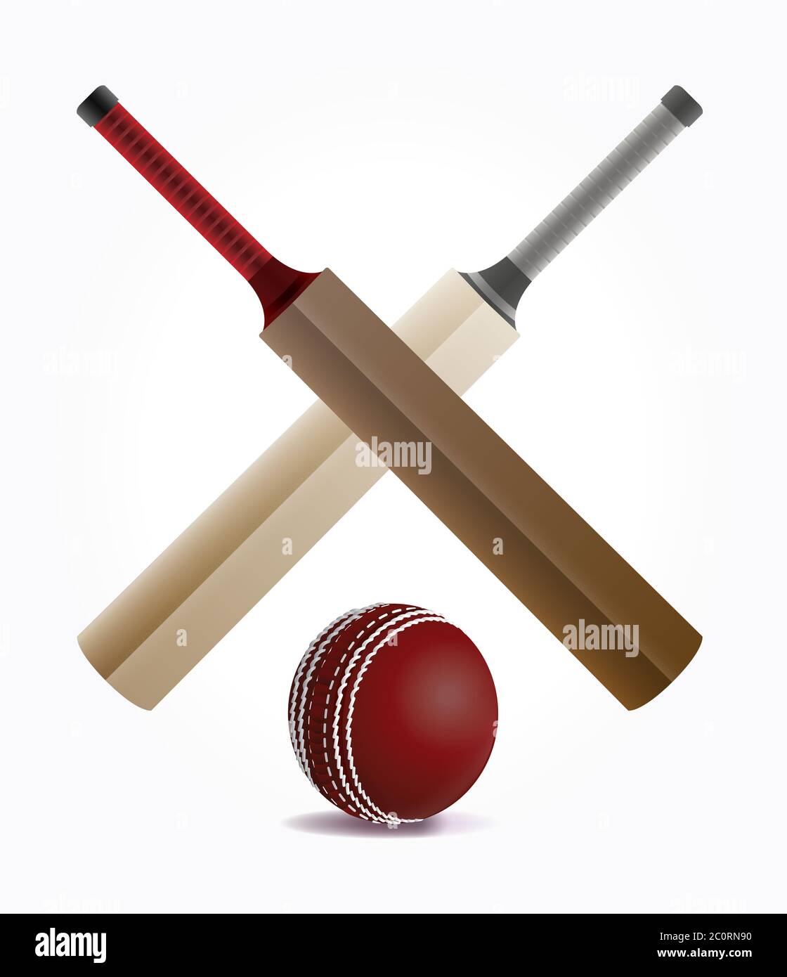 Cricket Bats and Ball Illustration Stock Photo - Alamy