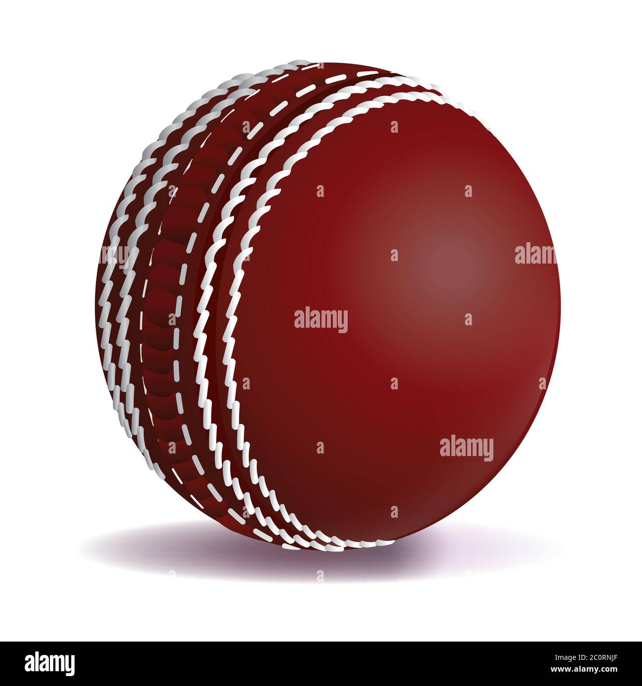 Realistic Red Cricket Ball Isolated on White Illustration Stock Photo ...