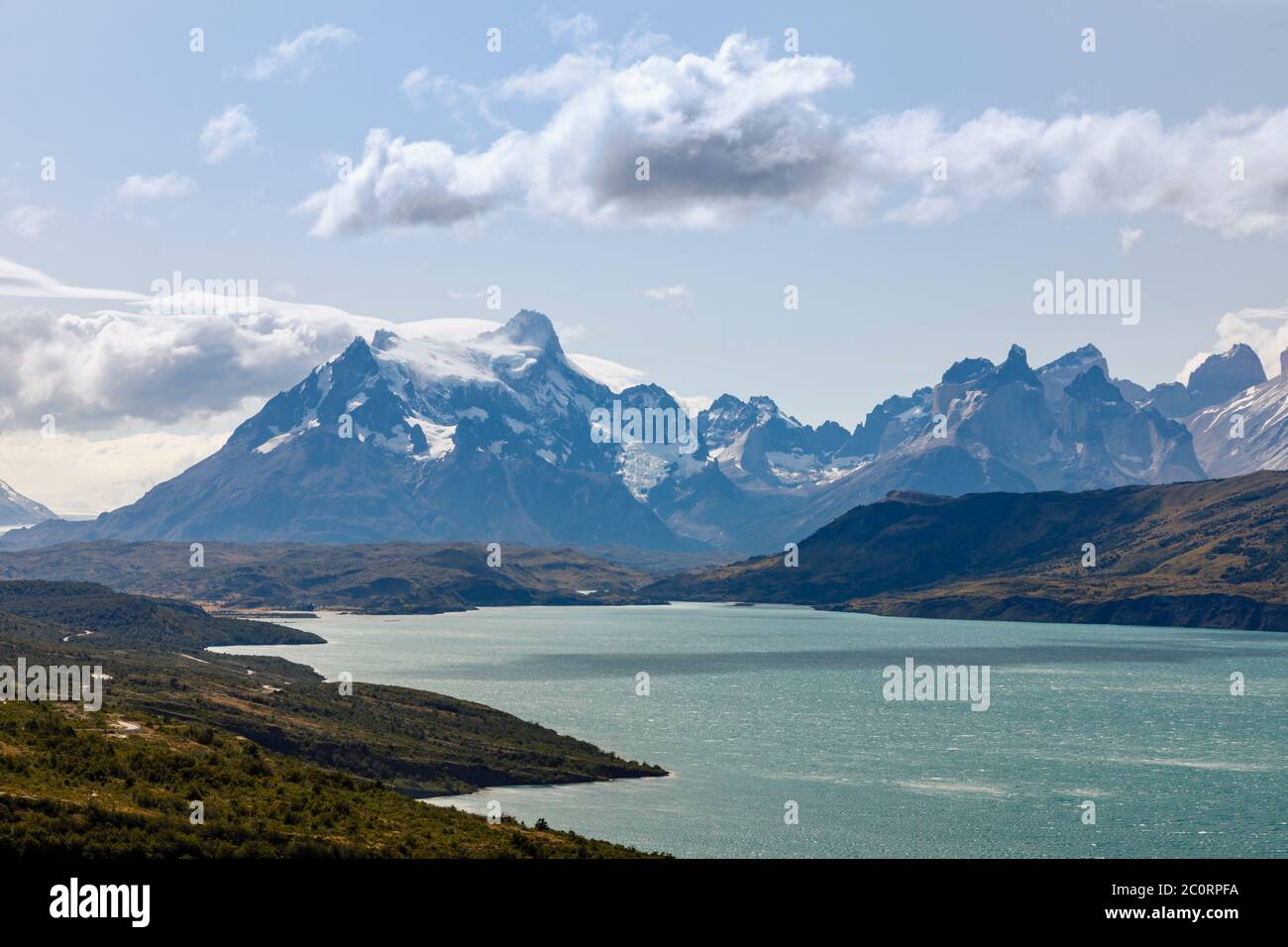 View over Lago El Toro (Del Toro Lake) to Cerro Paine Grande from ...