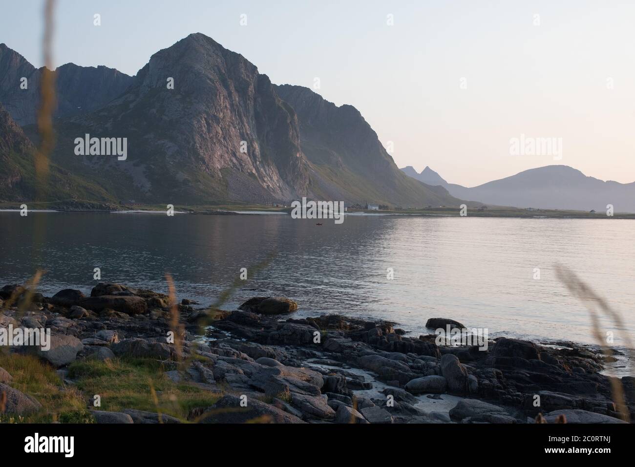 A beautiful midnight sun landscape in Norway Stock Photo - Alamy