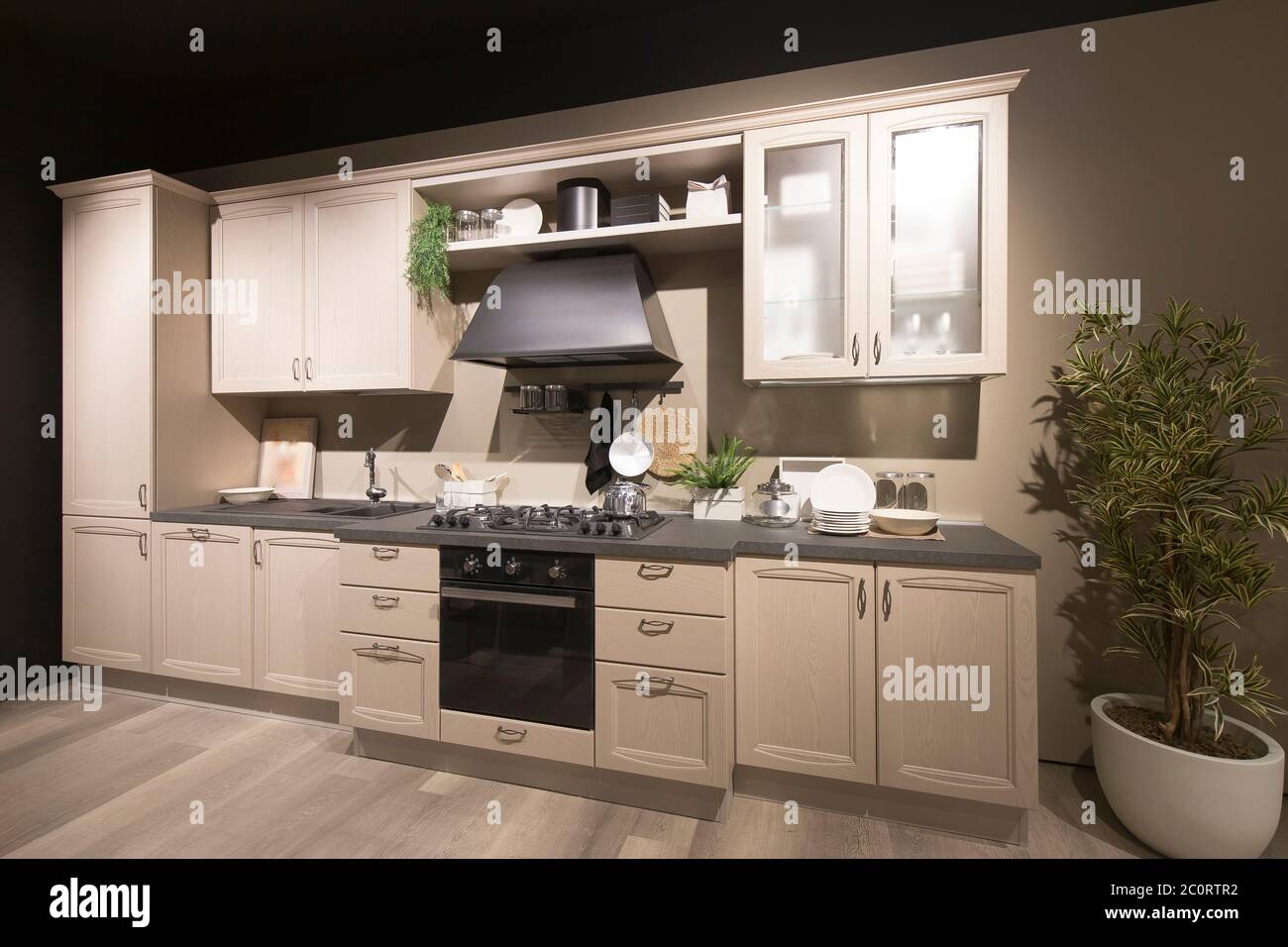 Real estate style photo of a home interior, tanek inside a modern ...