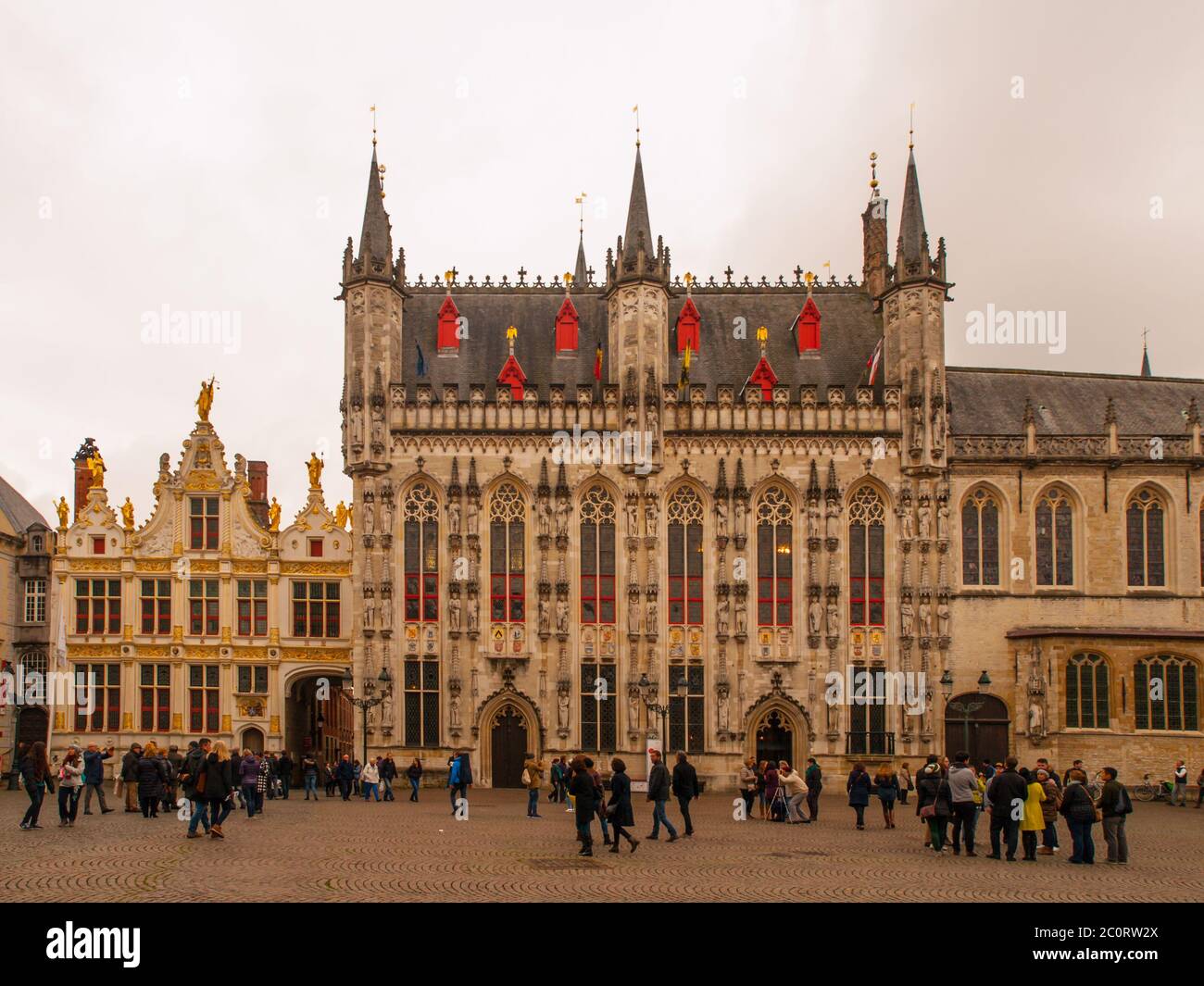 Burg square with City Hall in Bruges, Belgium Stock Photo - Alamy