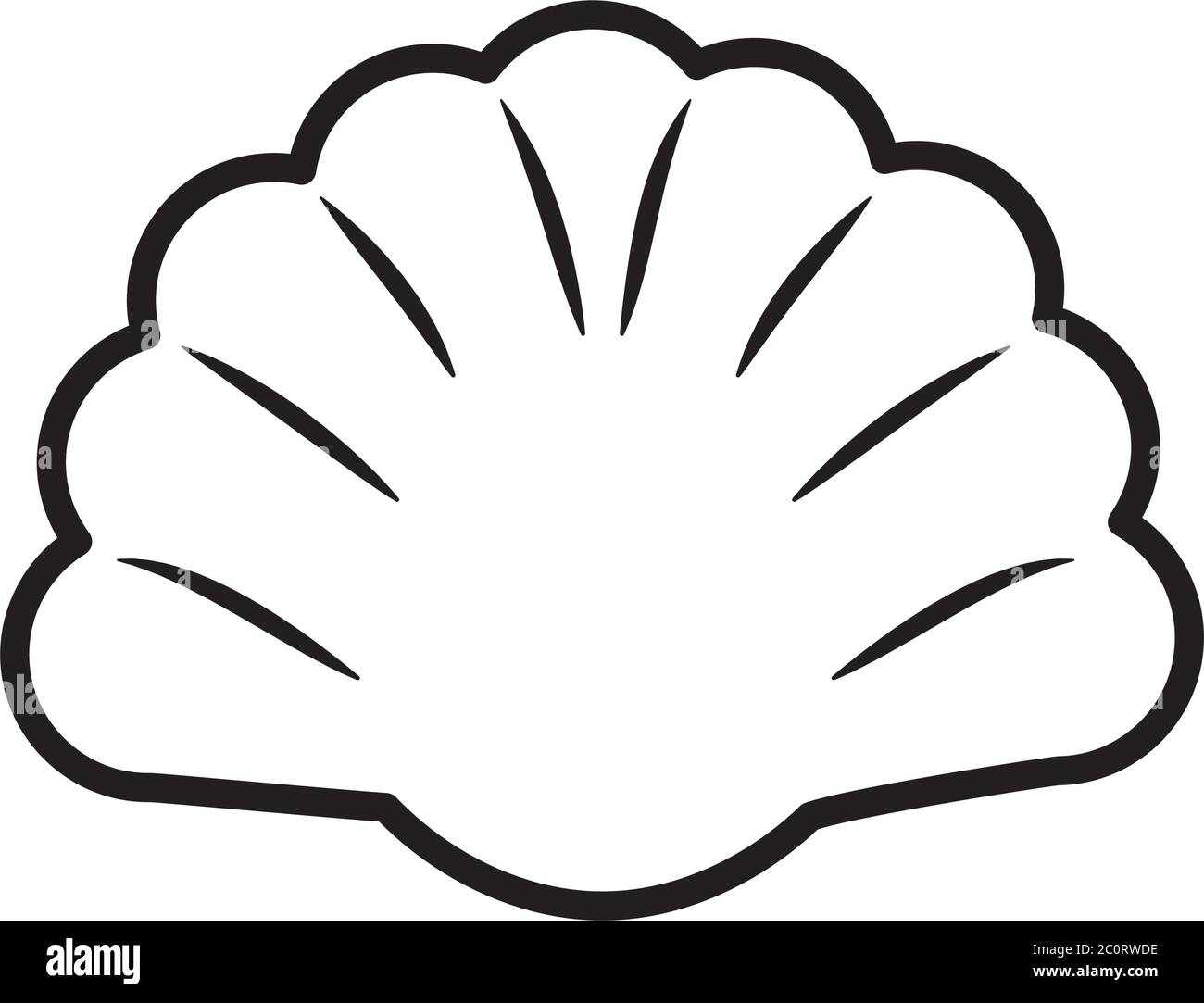 seashell icon over white background, line style, vector illustration ...