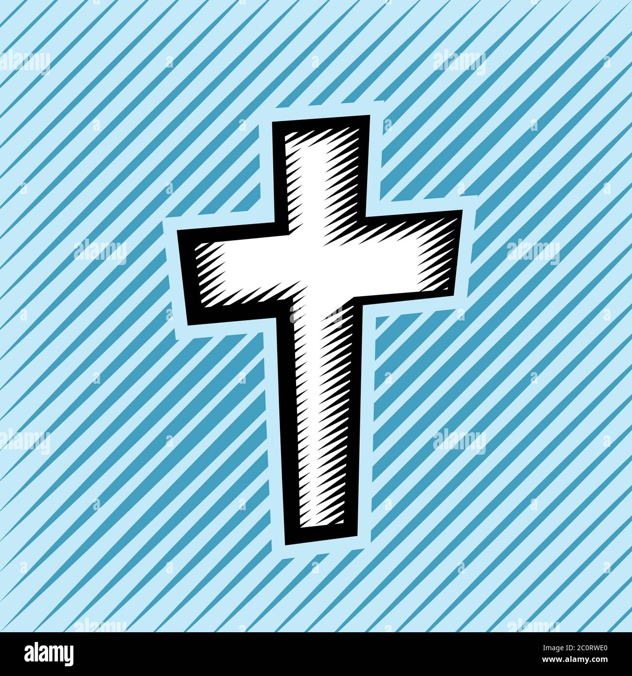 Cross Hatch Scratchboard Christian Cross Stock Photo - Alamy