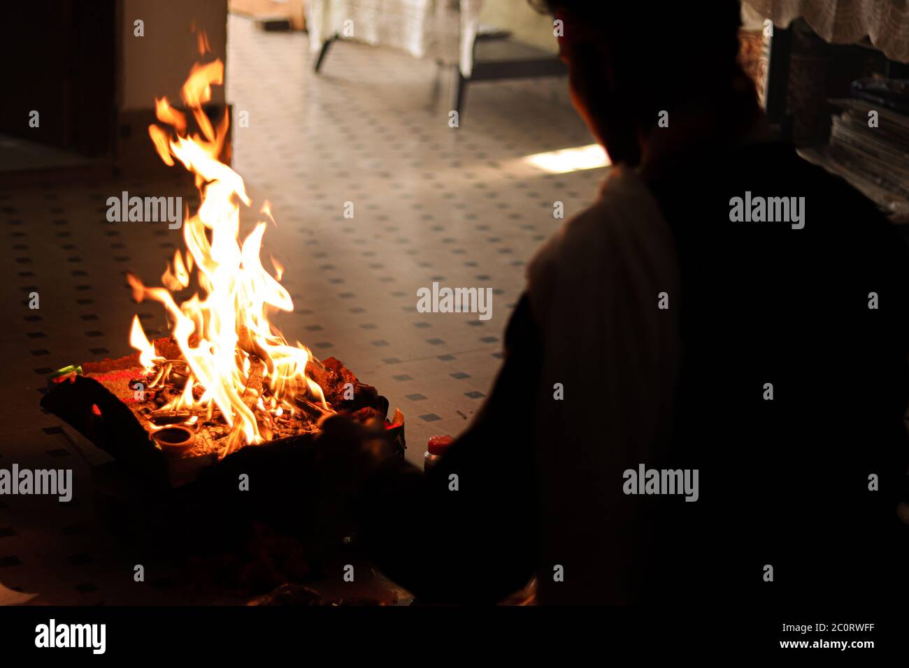 indian Hawan And Pooja fire stock images Stock Photo - Alamy