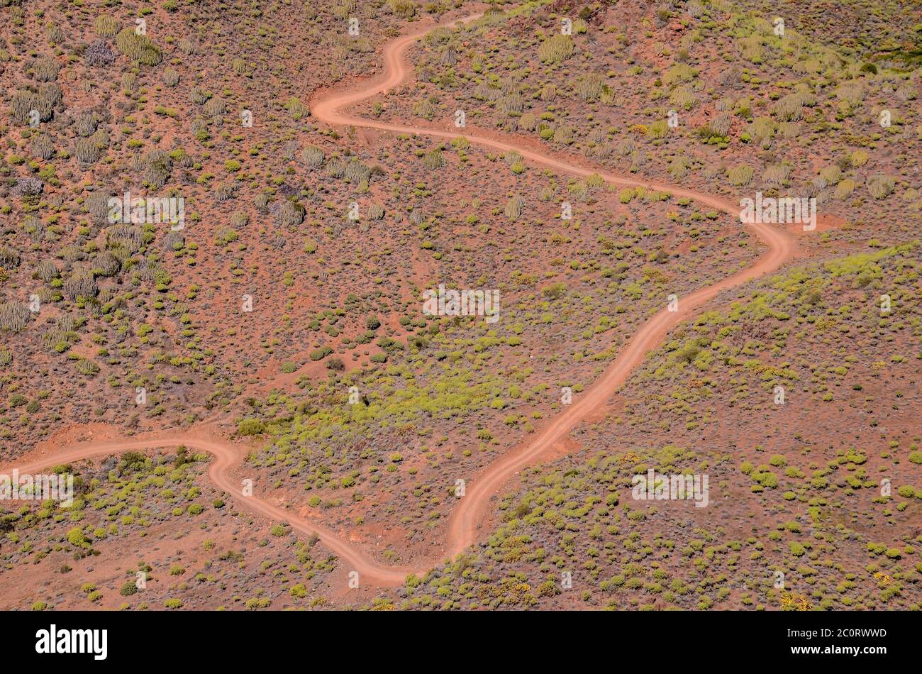 Aerial View of a Desert Road Stock Photo - Alamy