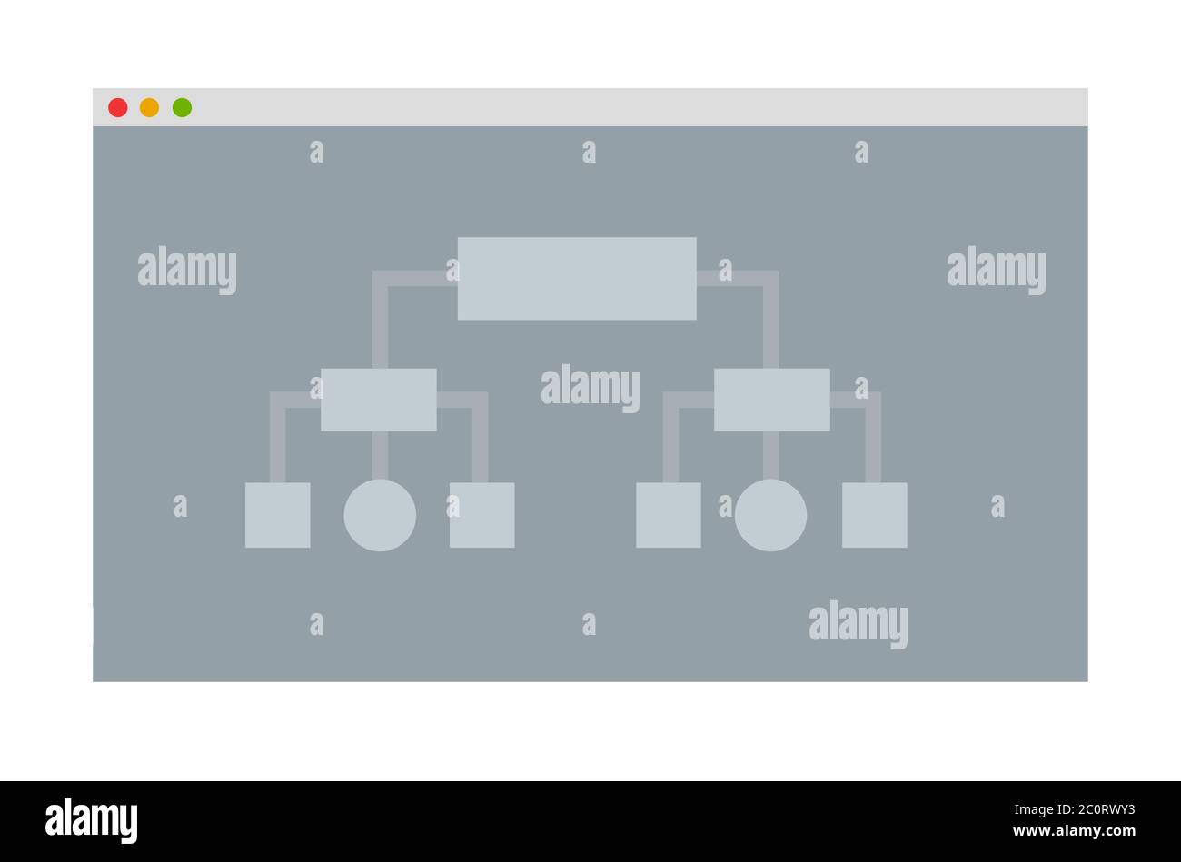 Monitor screen with architecture diagram in programming environment ...
