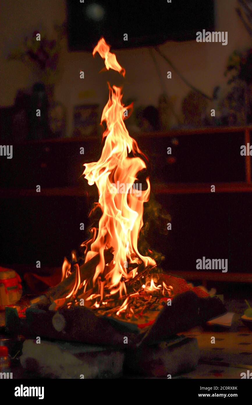 indian Hawan And Pooja fire stock images Stock Photo - Alamy
