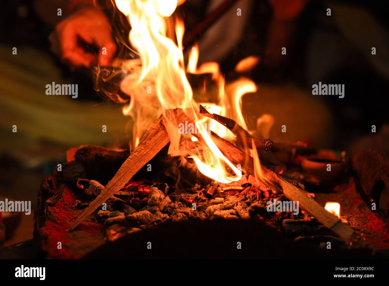 indian Hawan And Pooja fire stock images Stock Photo - Alamy