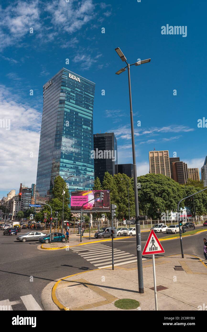 Cityscape of modern and old Buenos Aires with business districts and ...