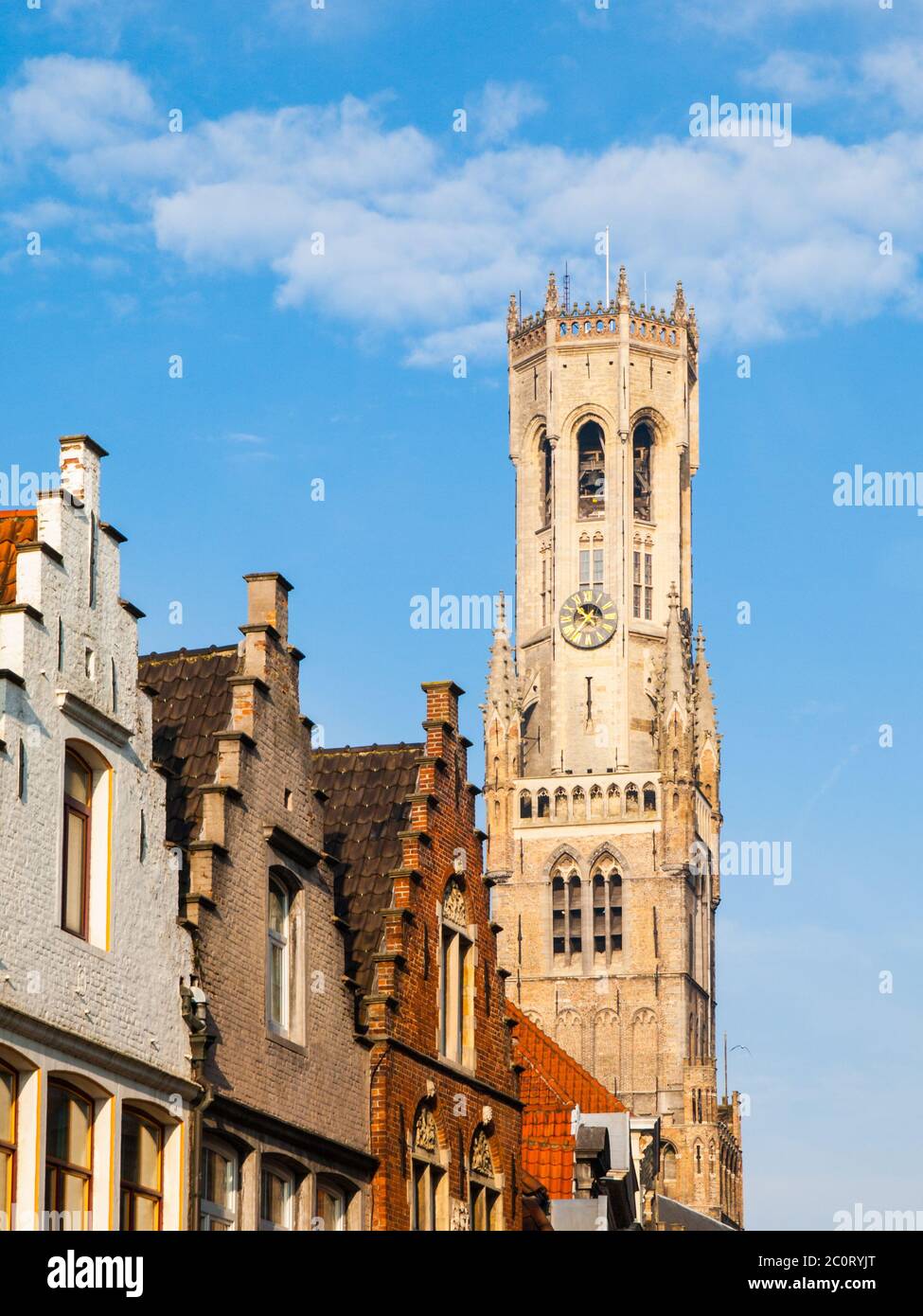 The Belfry Tower, aka Belfort, of Bruges, medieval bell tower in the ...