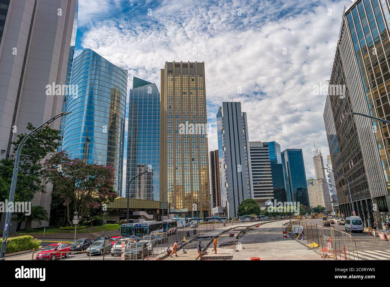 Cityscape of modern and old Buenos Aires with business districts and ...