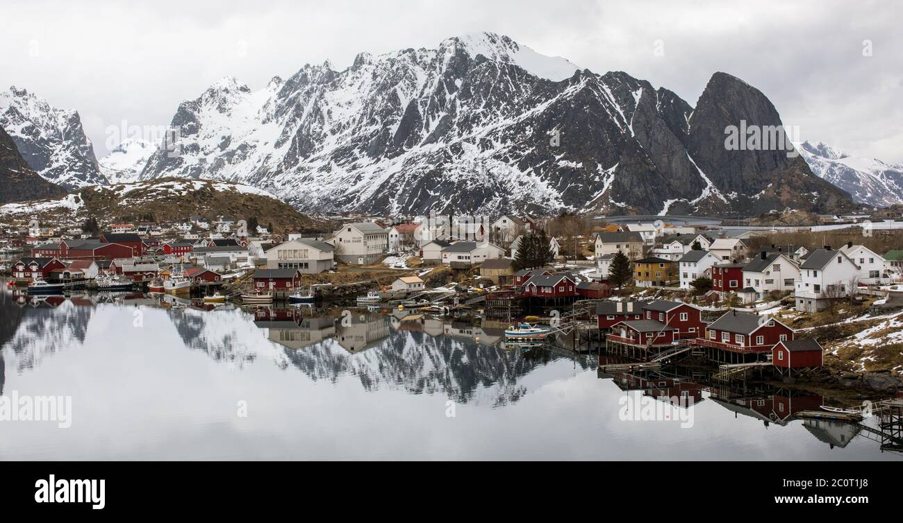 The beautiful village of Reine in Wintertime Stock Photo - Alamy