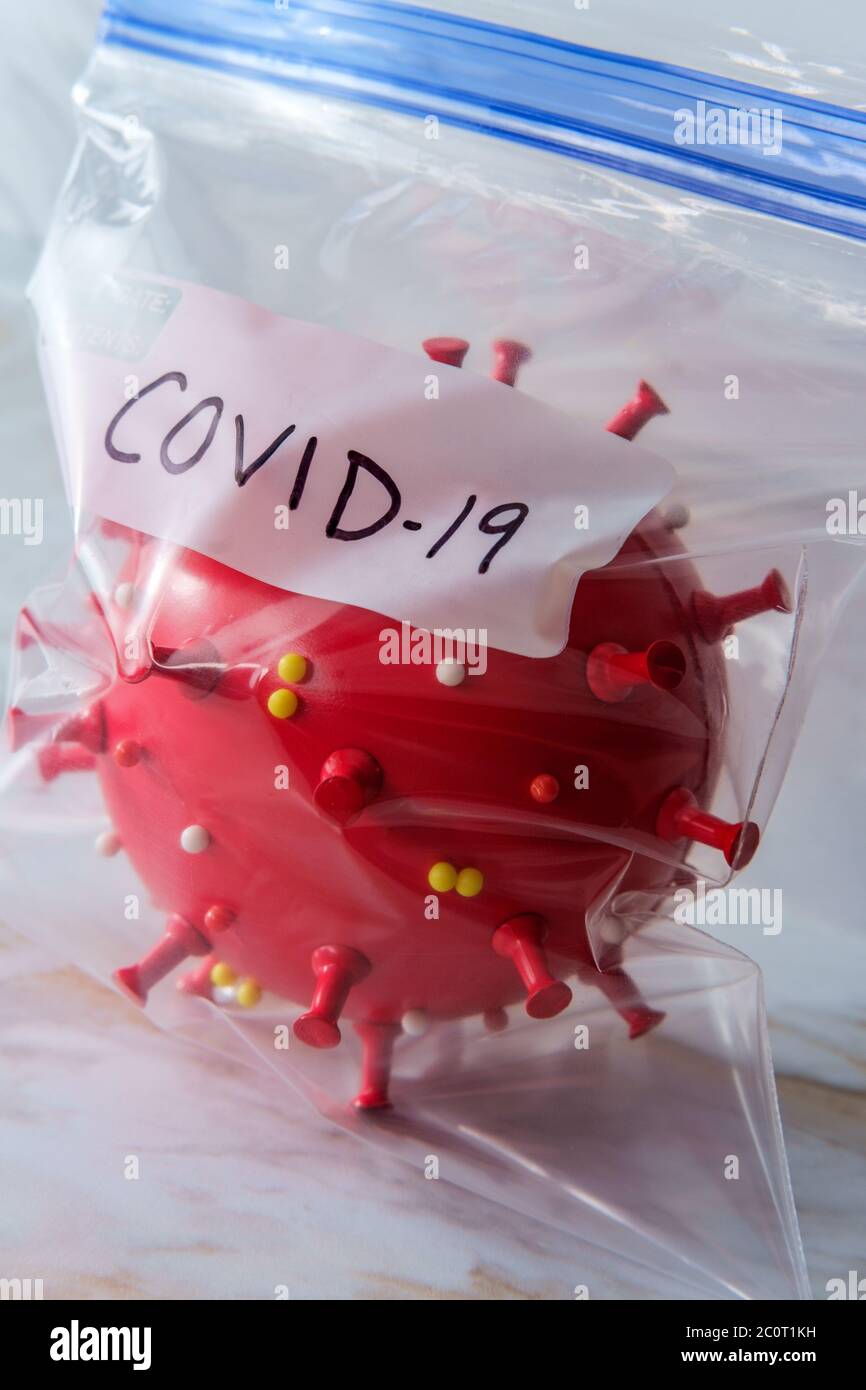 Quarantined deadly coronavirus cell in plastic bag stopping the spread ...