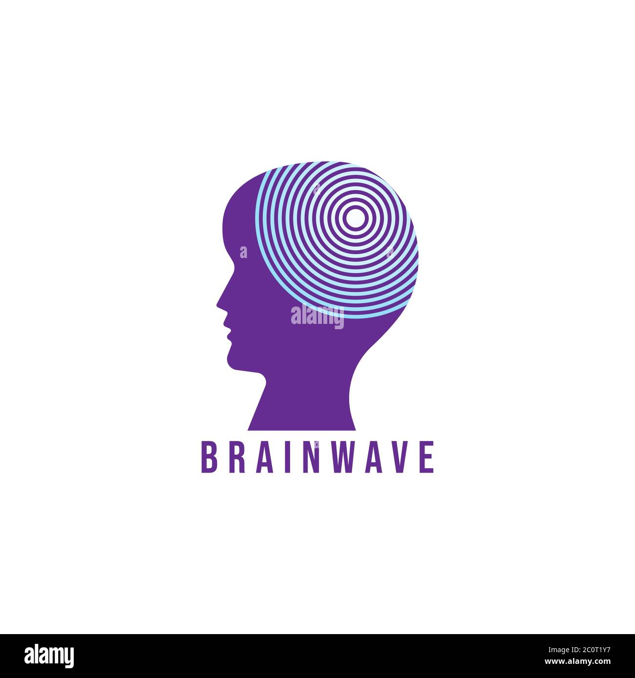 Brainwave logo design template. Silhouette of people head with energy ...