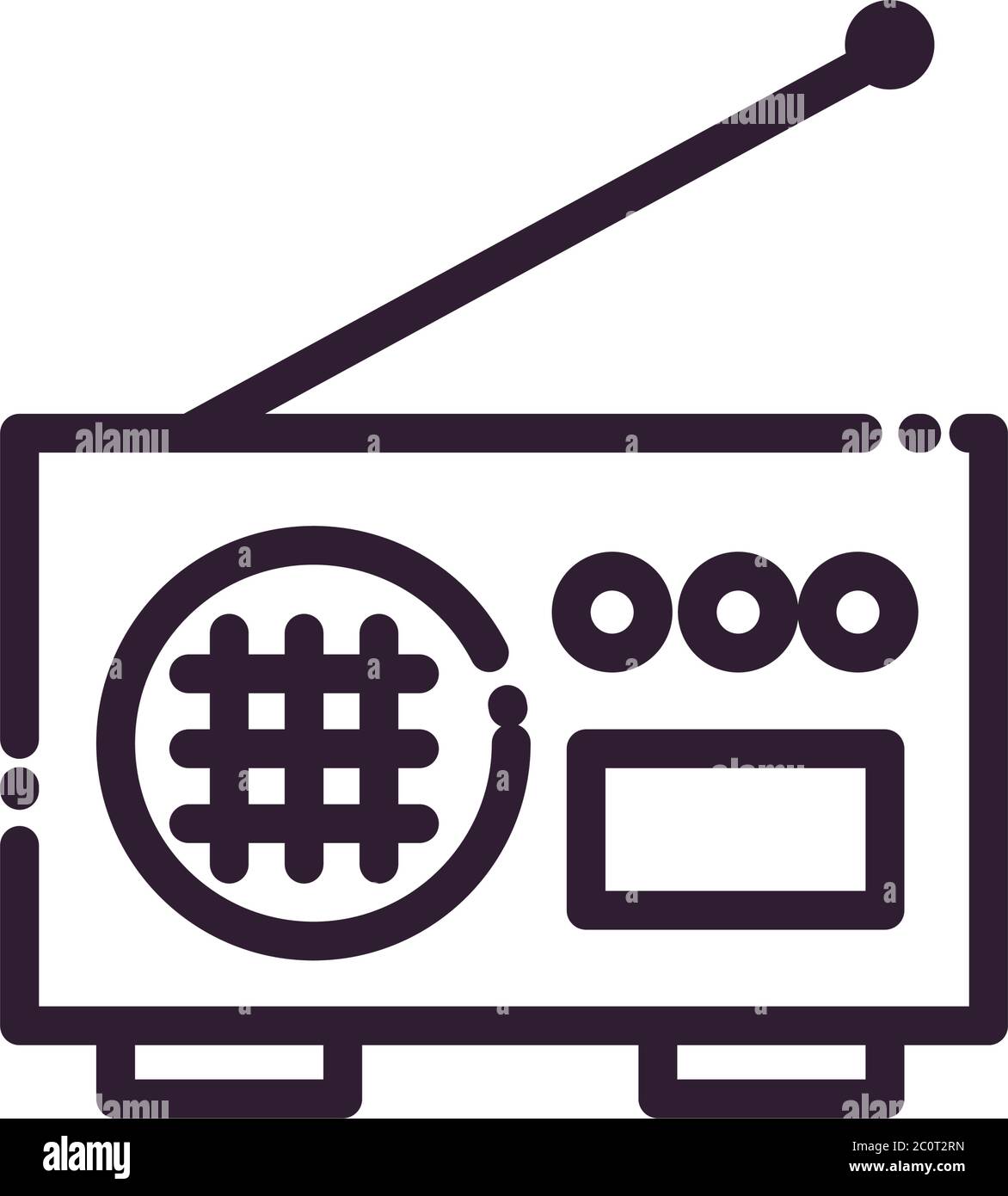 Radio machine line style icon design, Music sound melody song musical ...