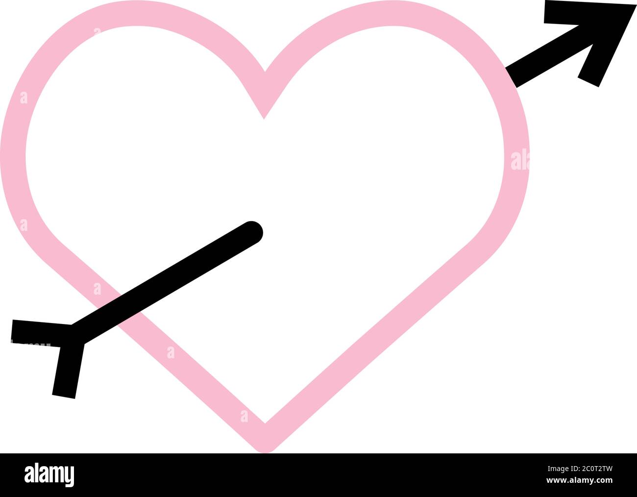 Heart and arrow drawing Stock Vector Images - Alamy