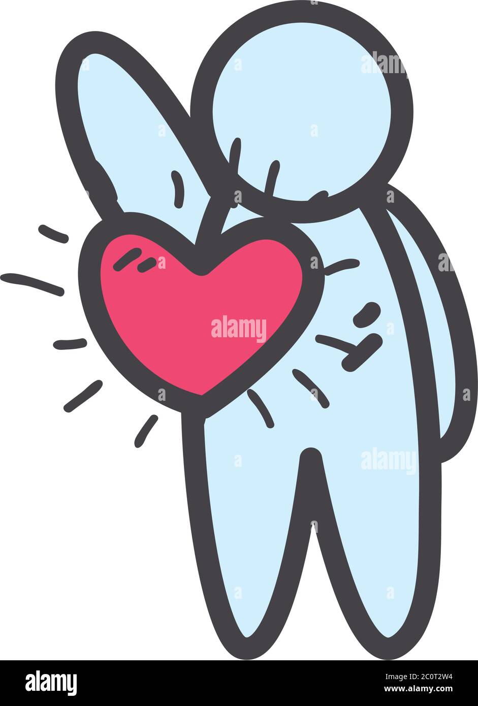 Avatar person with heart line and fill style icon design of love ...