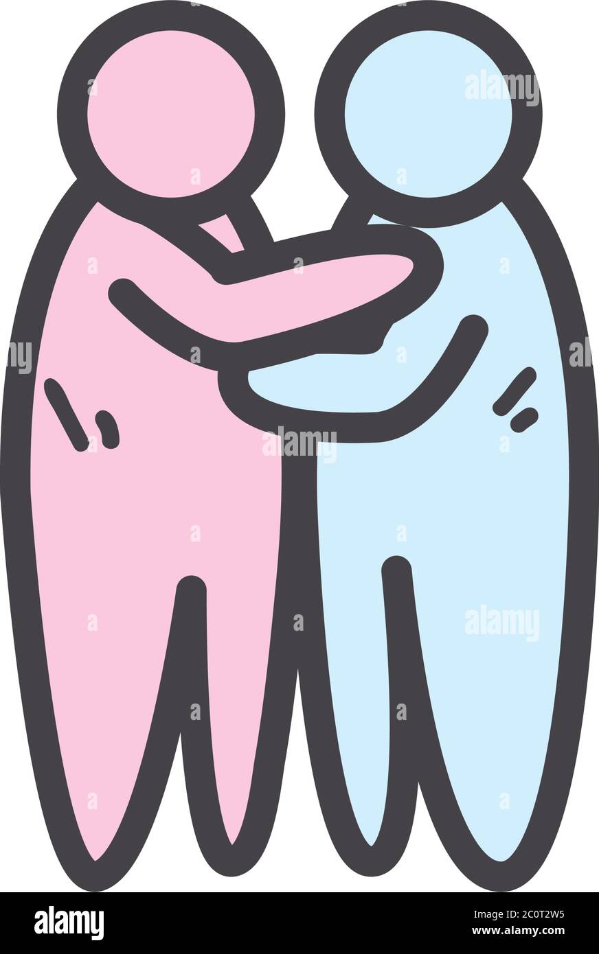 Avatars persons friends line and fill style icon design of friendship ...