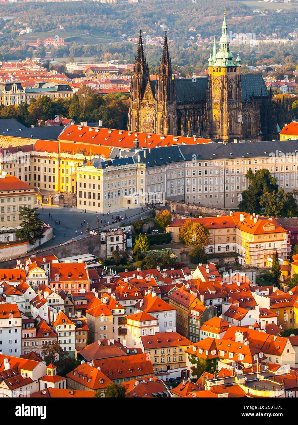 St Vitus Cathedral - landmark of Prague Castle historical complex ...