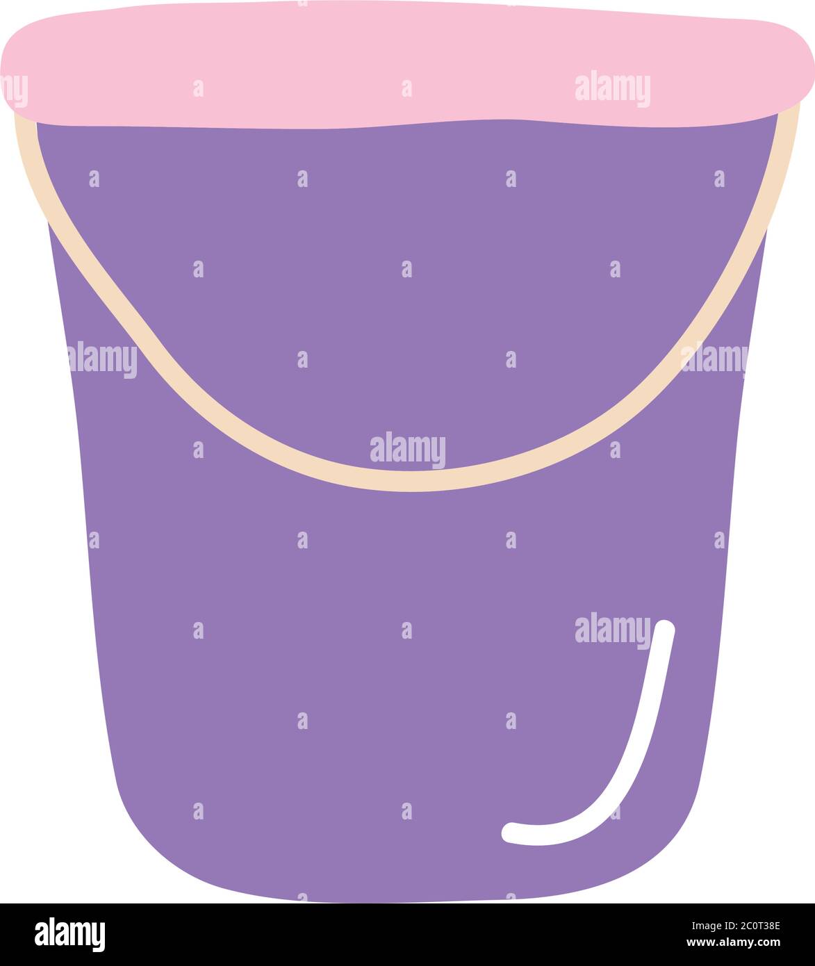 summer concept, bucket toy icon over white background, flat style ...
